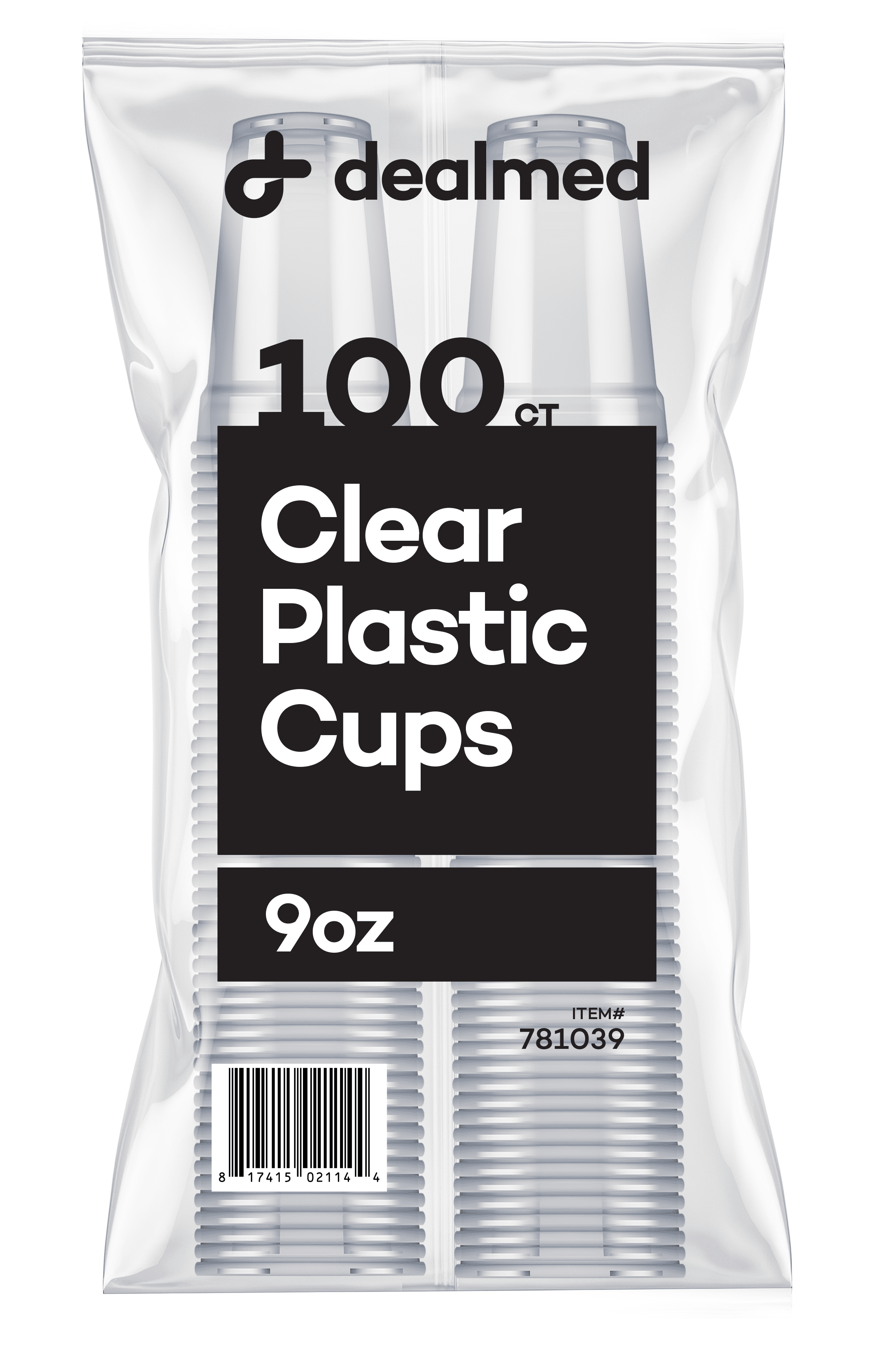 Dealmed Disposable Plastic Cups - 100% Recyclable, 9 oz. (Pack of 100 ...