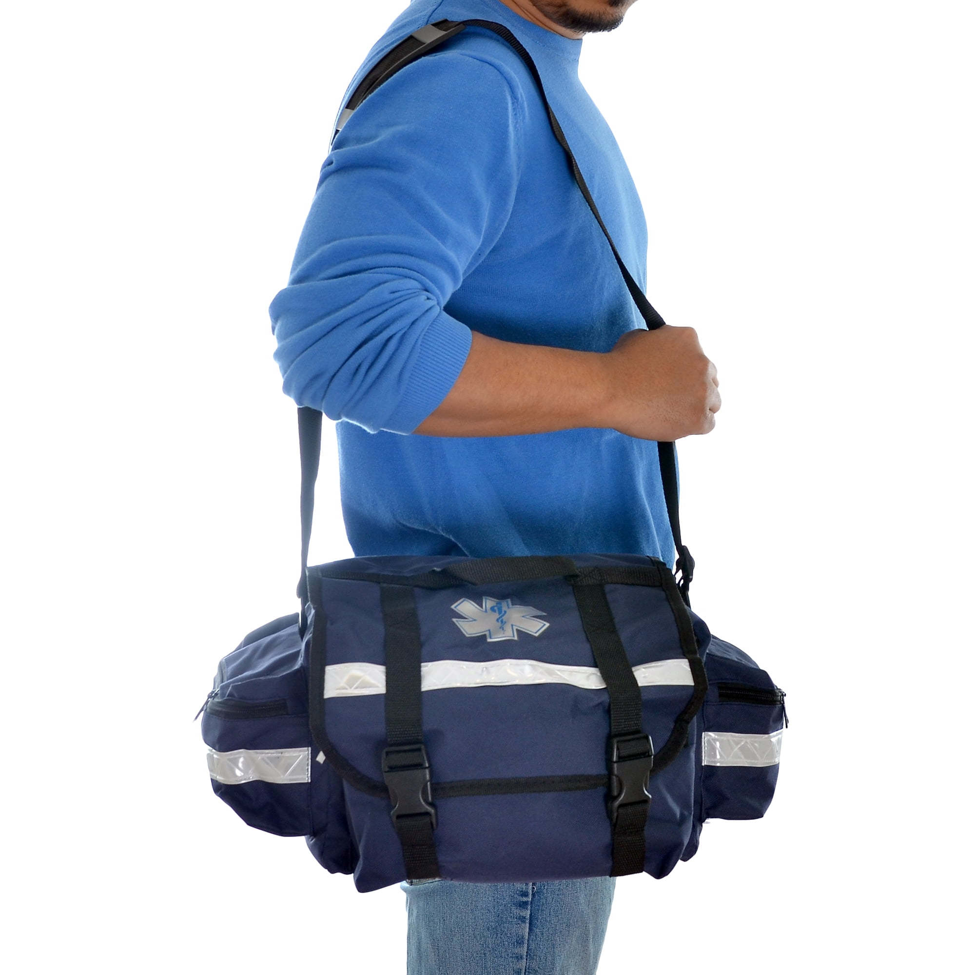 Dealmed EMT First Responder Trauma Bag, Medium, Blue, EMS Aid Kit with ...