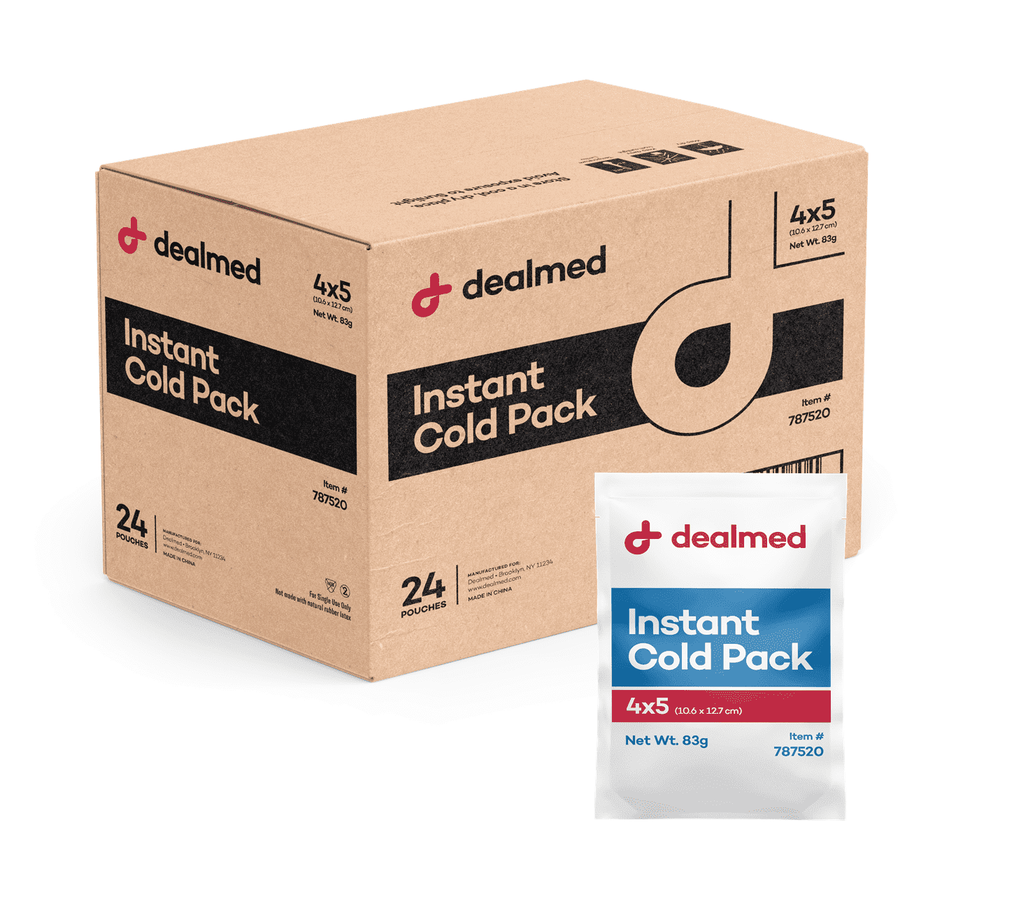 Dealmed Instant Cold Pack, 4" x 5" | Disposable Packs for Injuries ...