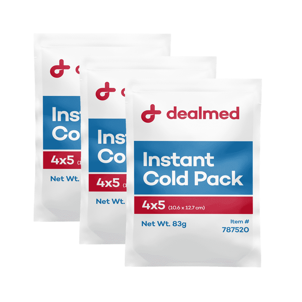 Dealmed Instant Cold Pack, 4" x 5" | Disposable Packs for Injuries ...