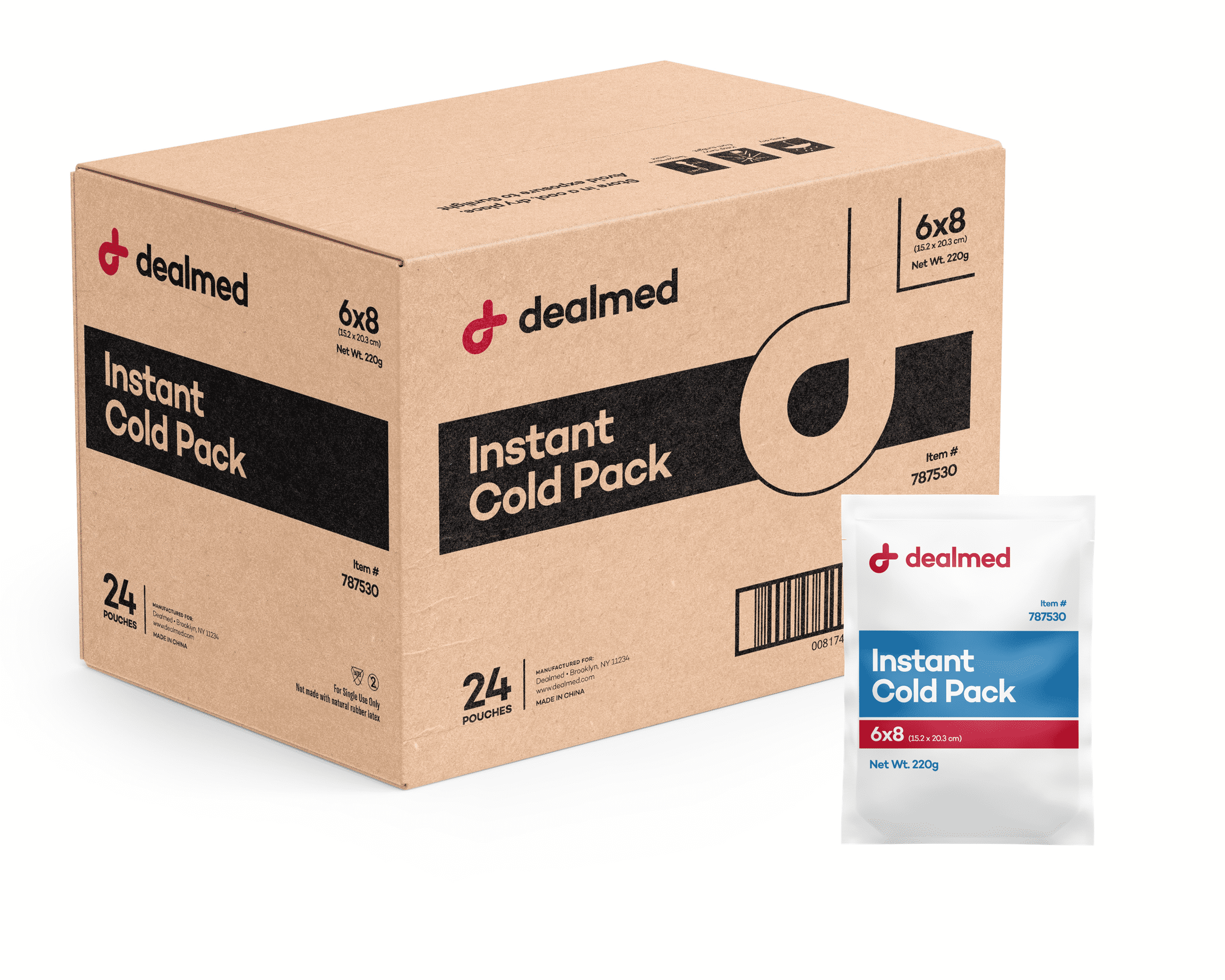 Dealmed Instant Cold Pack, 6" x 8" | Disposable Packs for Helping ...