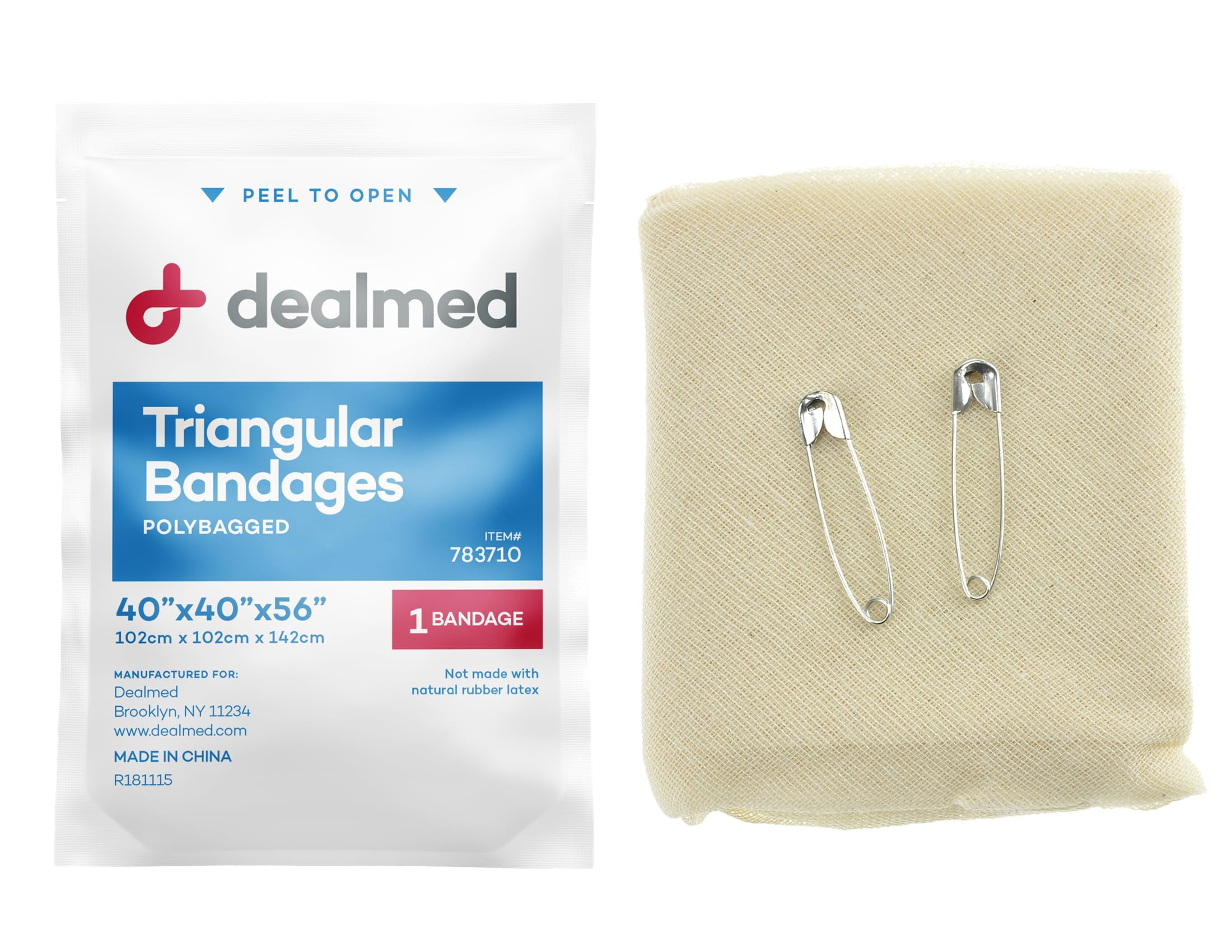 Dealmed Latex-Free Triangular Bandages – 12 Cotton Bandages with 2 ...