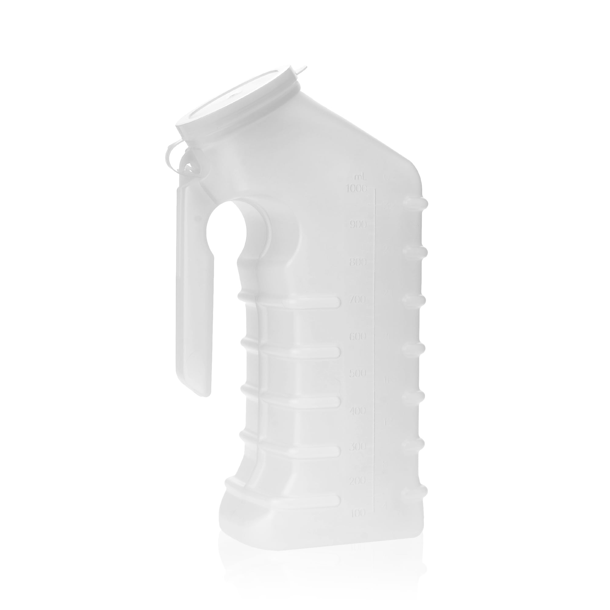 Dealmed Male Urinal with Attached Cover, Translucent Plastic, Spill ...