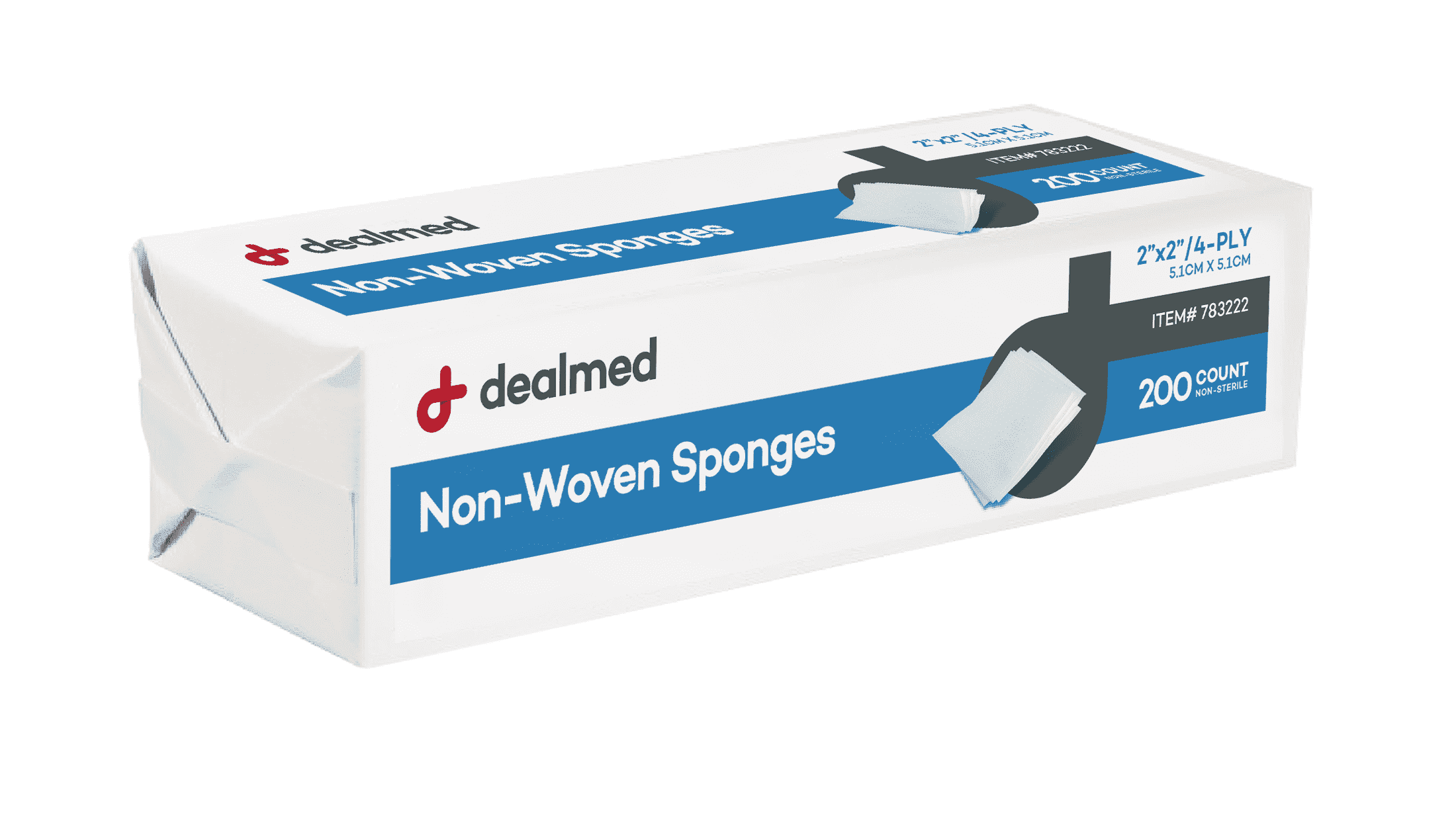 Dealmed Non-Woven Gauze Sponges 2" x 2" (200 ct.) All-Purpose 4-Ply Non ...