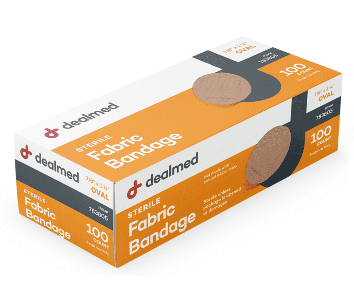 Dealmed Oval Fabric Adhesive Bandages, 7/8 x 1.25, 100 ct, Breathable ...
