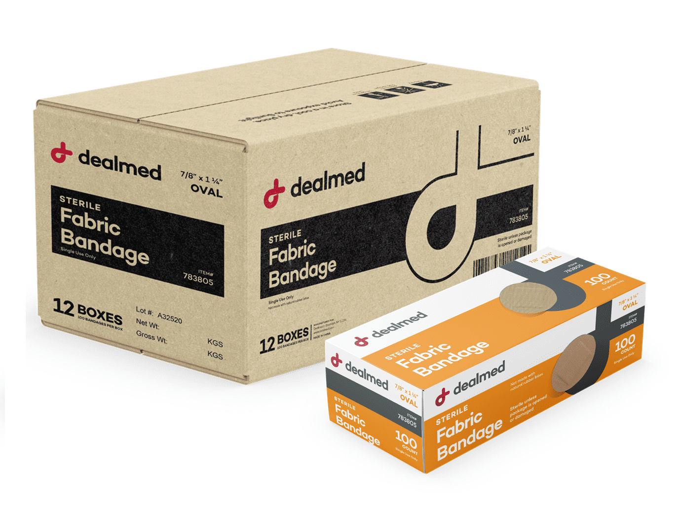 Dealmed Oval Fabric Adhesive Bandages, 7/8" x 1.25", 100 ct - Walmart.com
