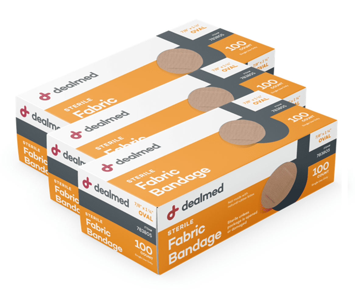 Dealmed Non-Stick Sterile Skin Oval Fabric Adhesive Bandages, 7/8" x 1. ...