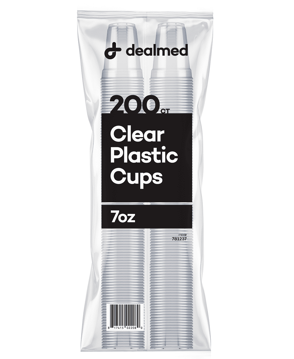 Dealmed (Pack of 200, 7 oz.) Disposable Plastic Cups, 100% Recyclable ...