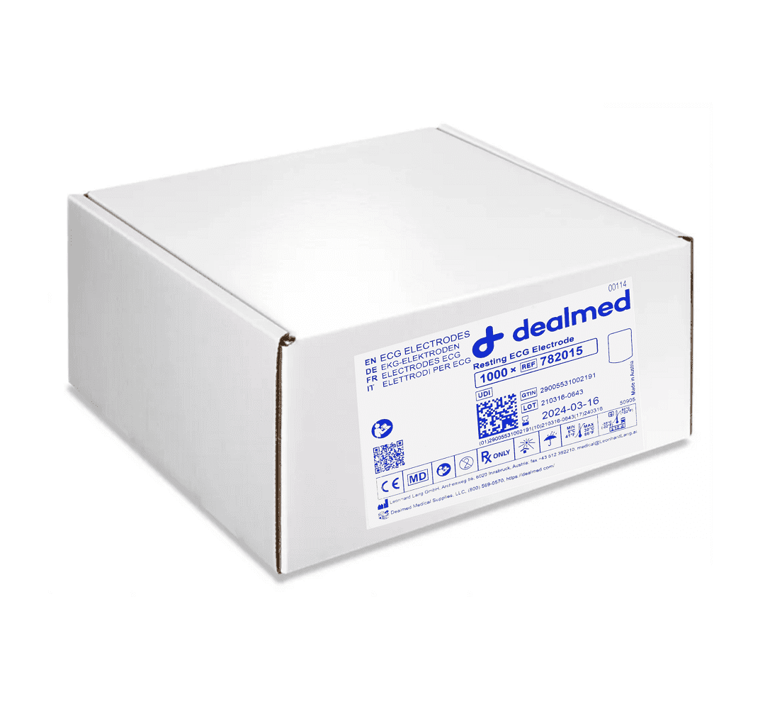 Dealmed Resting ECG Electrodes, Single Use Pads for Electrocardiogram ...