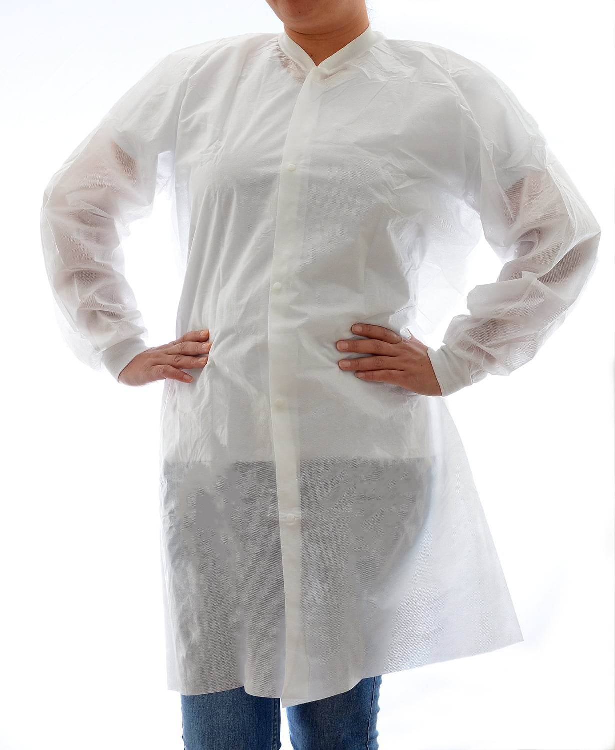 Dealmed Disposable Lab Coats, White, Large, Pack of 10, Medical Uniform ...