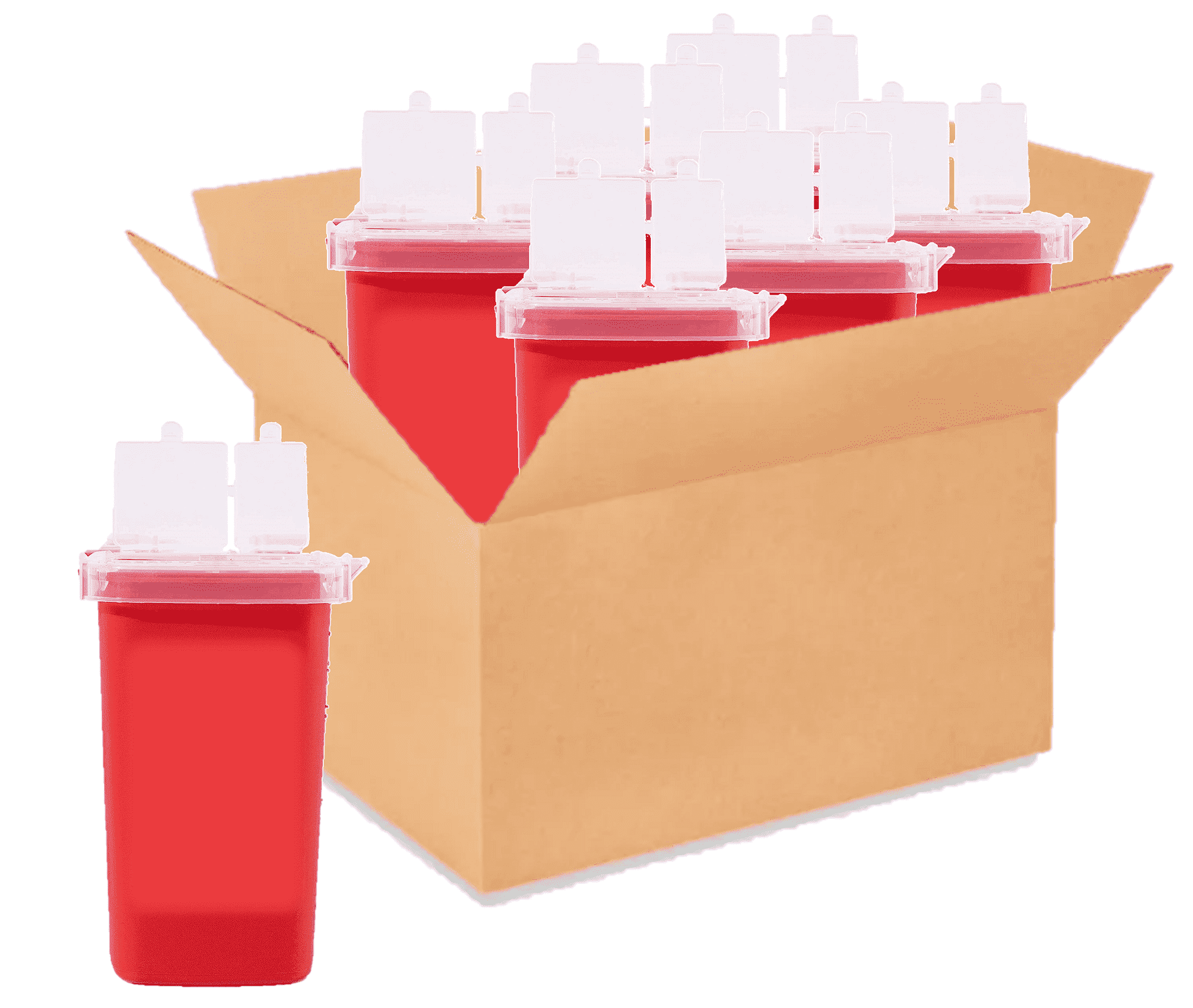 Dealmed Sharps Container, 2 Quart Flip Lid, Red (Case of 60) HSA/FSA ...
