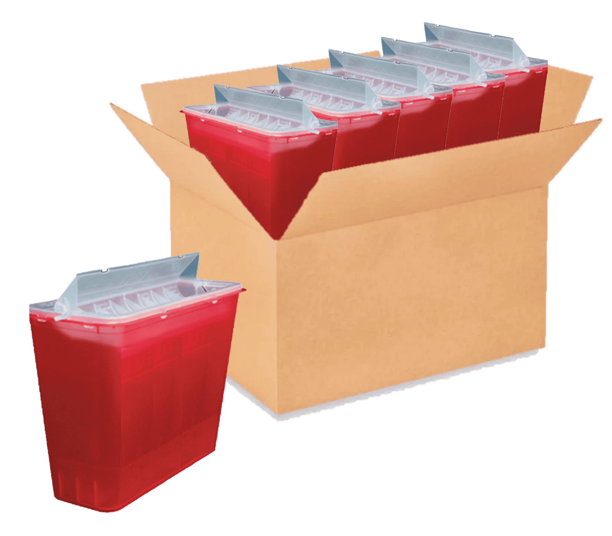 Dealmed Sharps Container, 5 Quart H-Style Lid, Red (Case of 20 ...