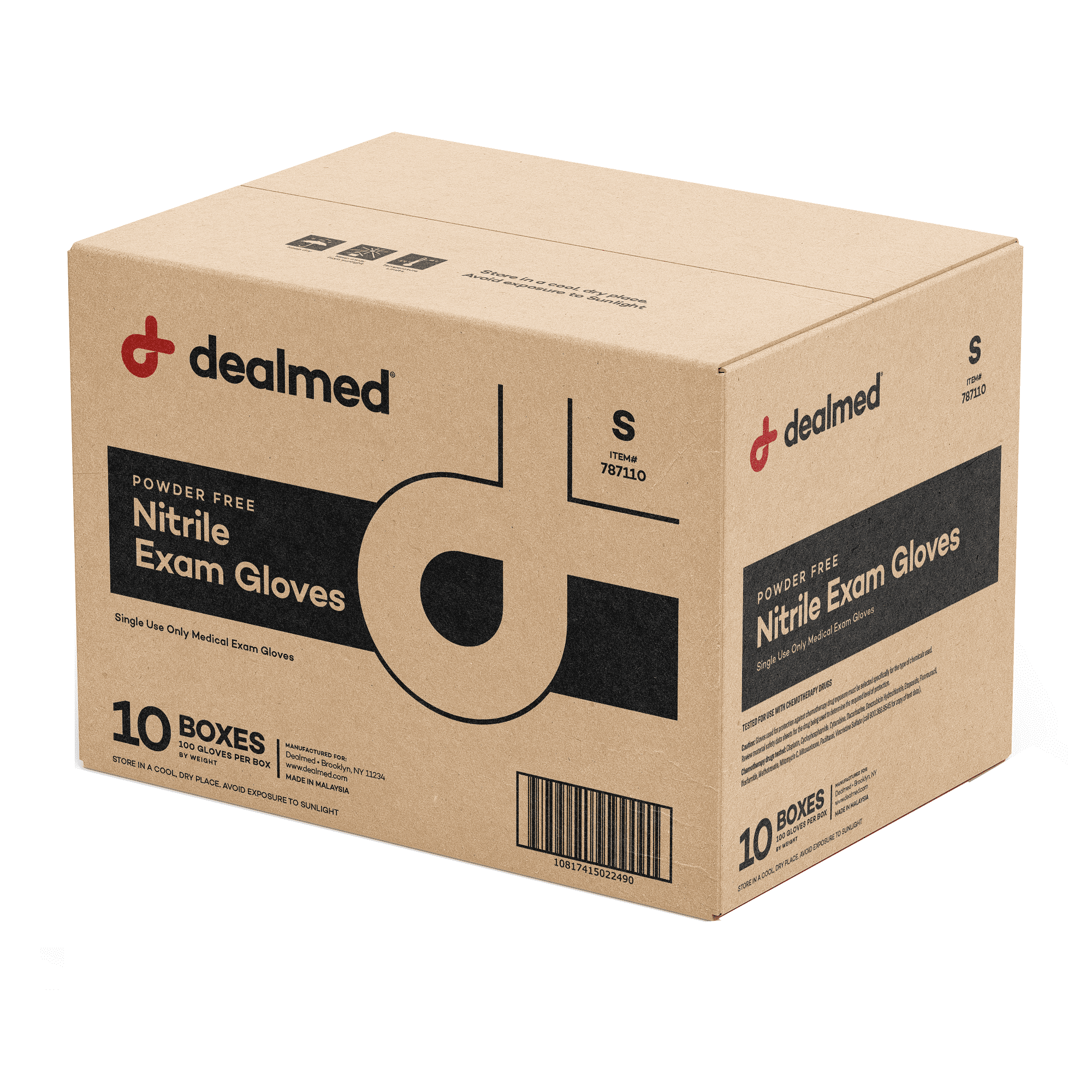 Dealmed Sky Blue Nitrile Exam Gloves, Disposable Non-Irritating Latex ...