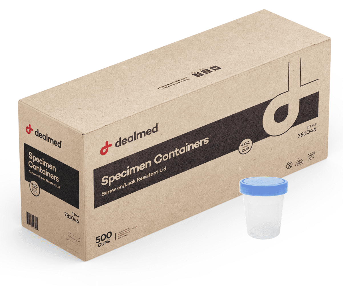 Dealmed Specimen Container with Screw on Leak Resistant Lid | Non ...