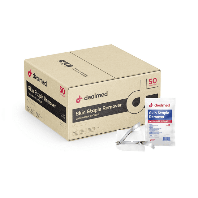 Dealmed Skin Surgical Tool, Sterile Staple Removal Kit with Remover and ...