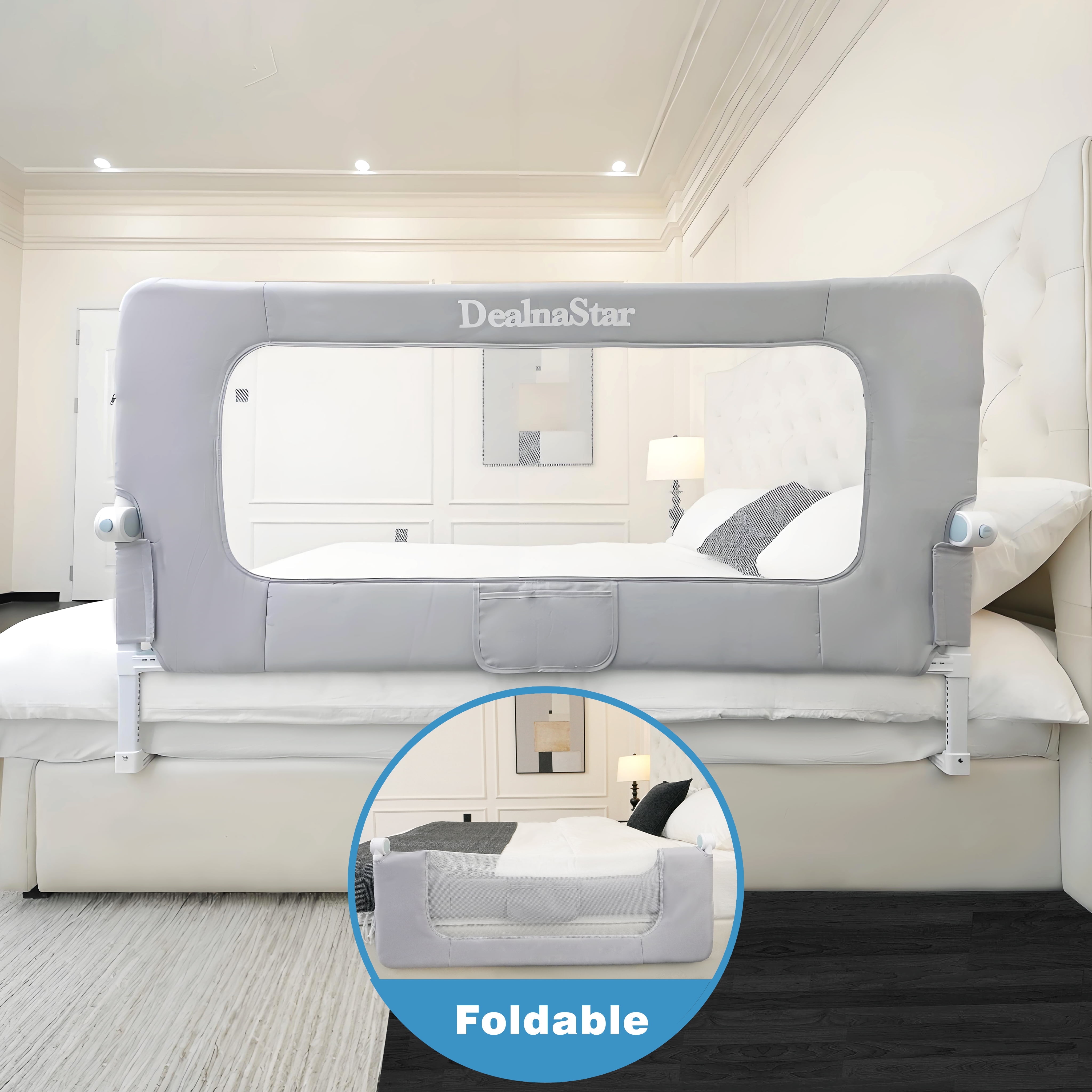 DealnaStar Bed Rail for Toddlers,Foldable Baby Bed Rail-47"/120cm ...