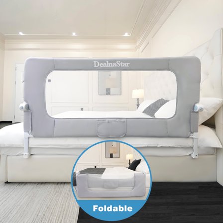 TotCraft Universal Toddler Bed Rails Guard for All Bed Sizes - Grey (35 ...