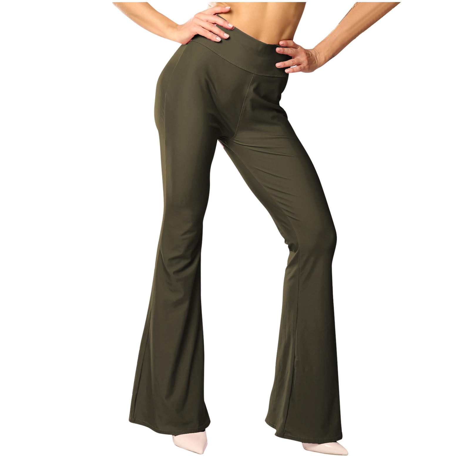 Dealovy Flare Leggings for Women Seamless High Waisted Belly Control ...