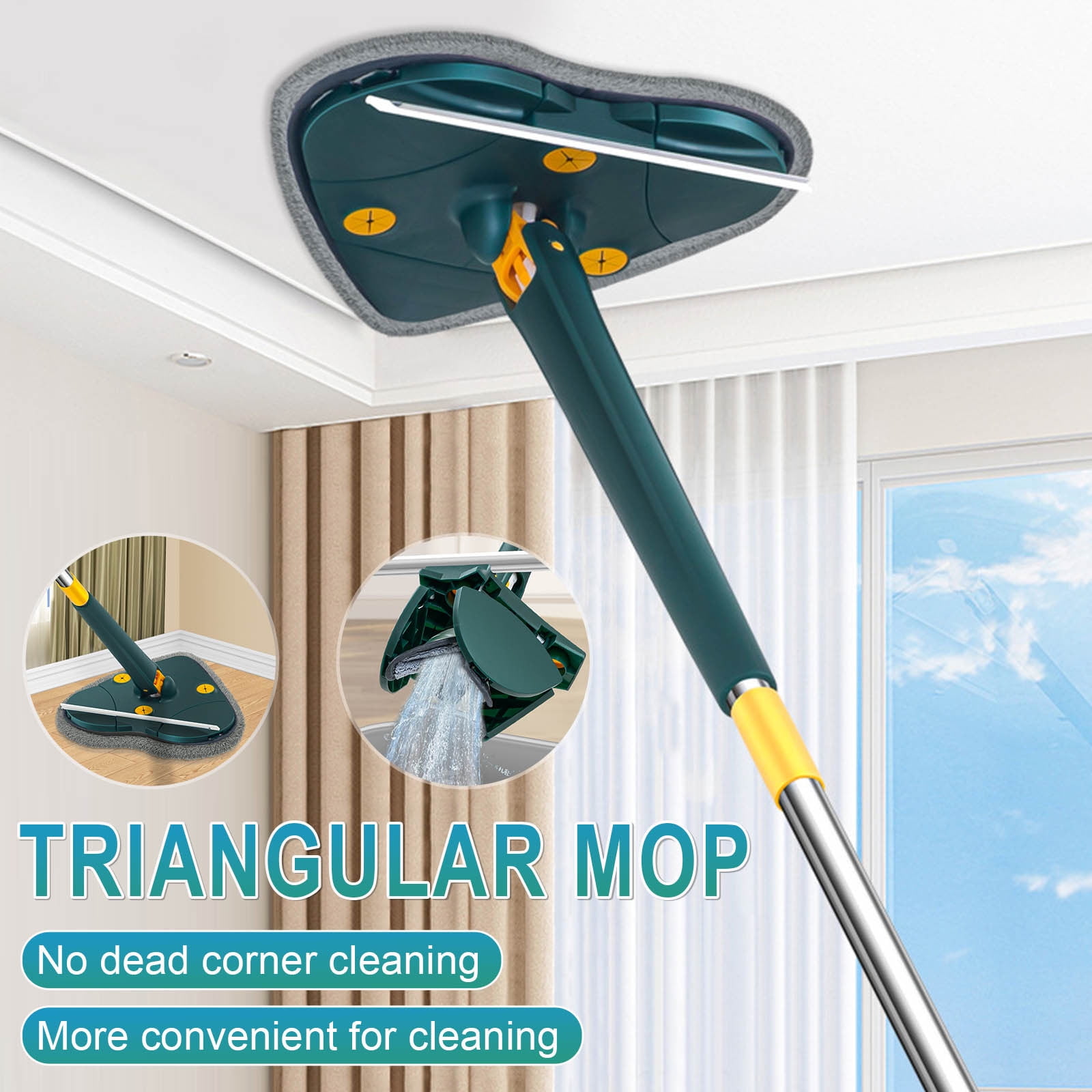 Dealovy Imitation Hand Screw Mop, Type of Heart Mop Household Handless ...