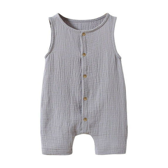 Dealovy Infant Baby Clothes Spring Button up Sleeveless Onesie Newborn ...