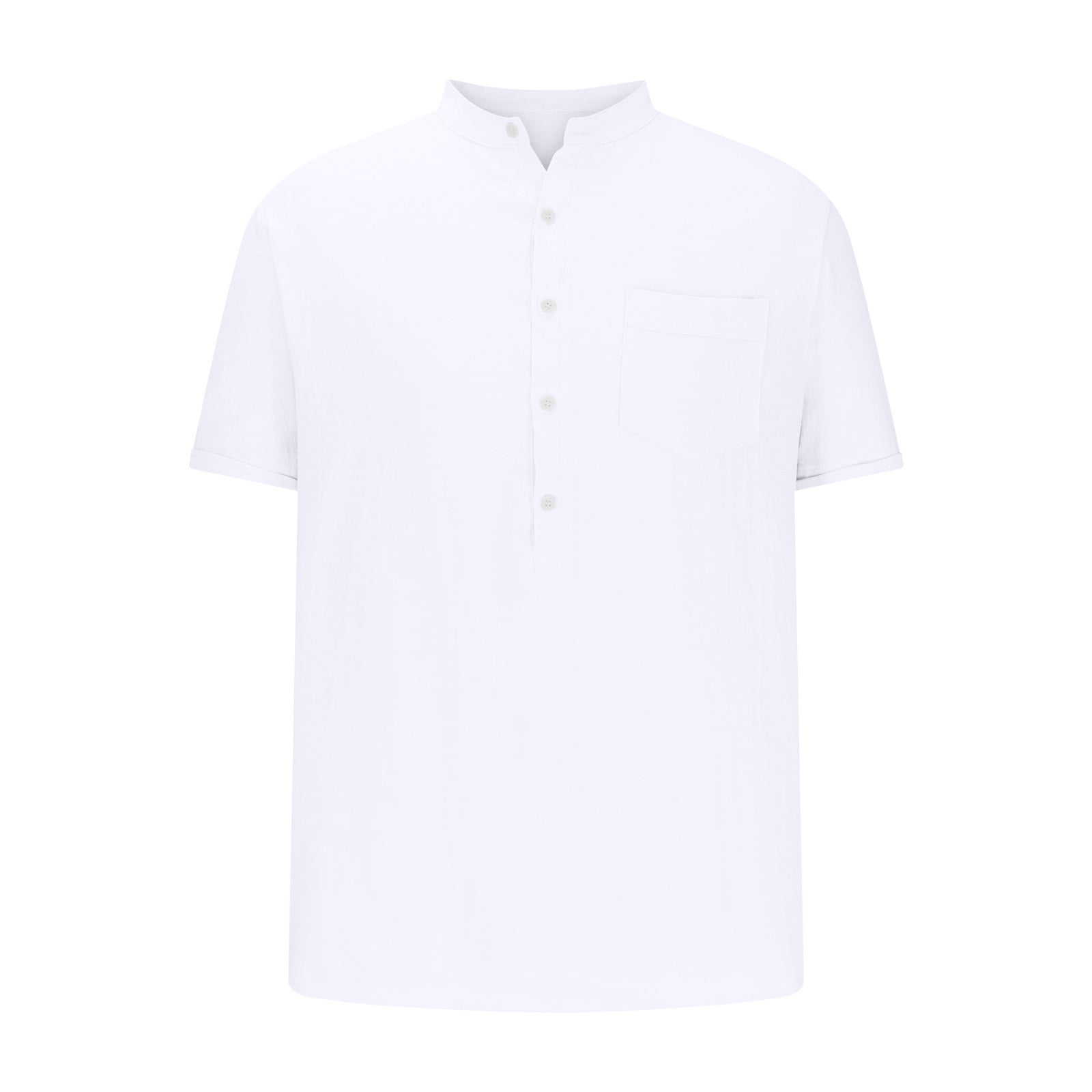 Dealovy Mens Shirts Cotton Linen Collared Button Light Tee Shirts ...