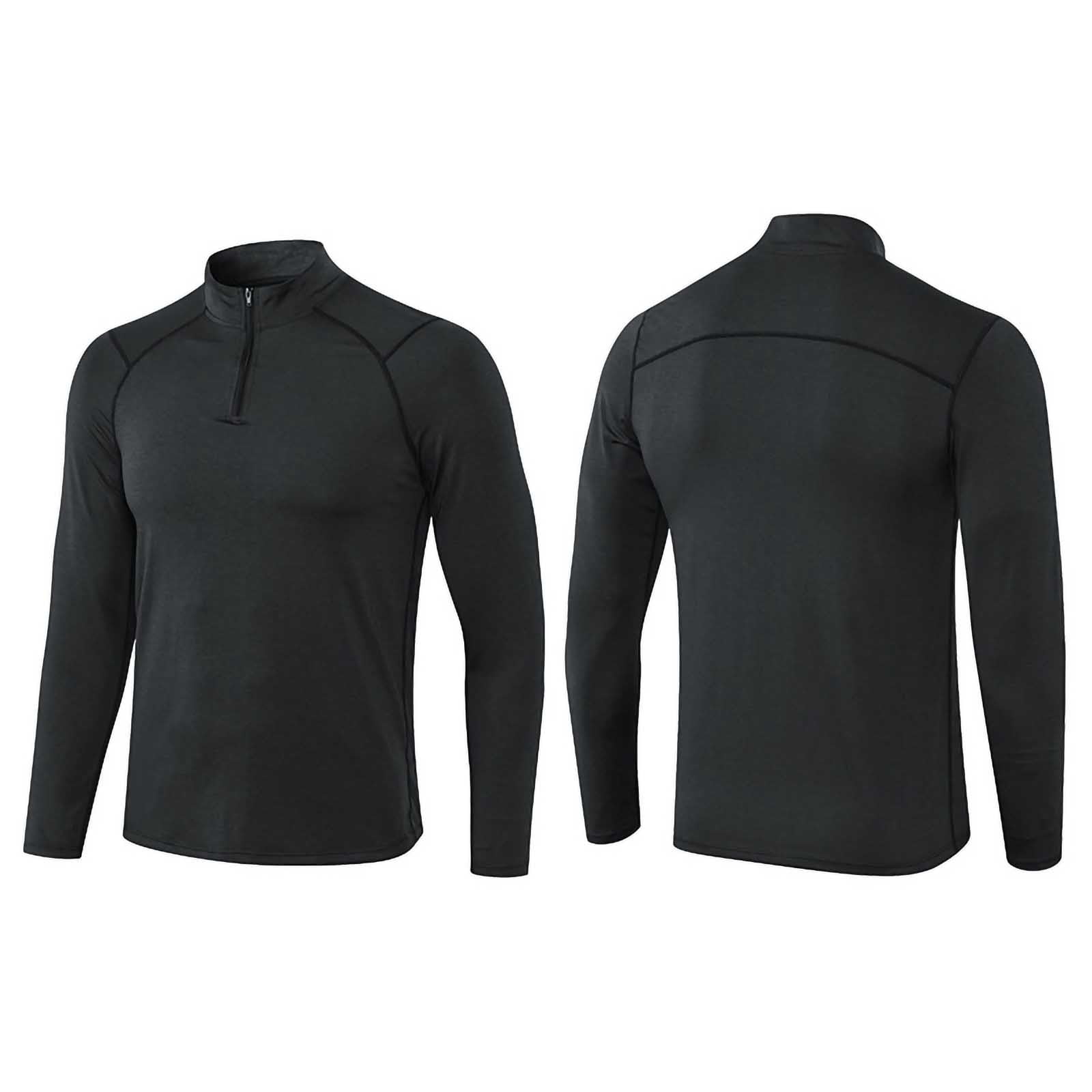 Dealovy Mens Shirts Stretchy Slim Fitted High Neck Long Sleeve Athletic ...