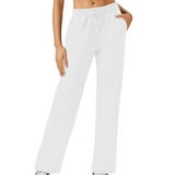 Dealovy Sweatpants for Women Fleece Thermal High Waisted Trousers wiht ...