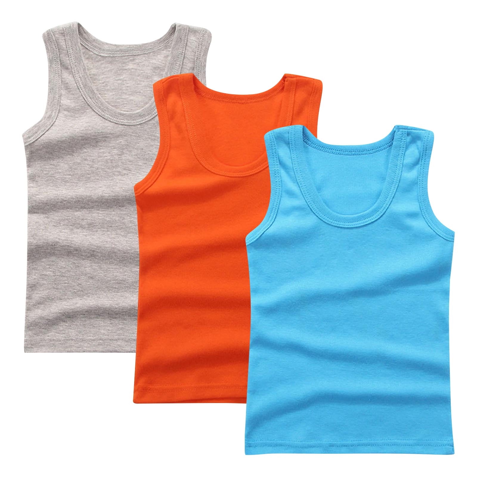 Dealovy Toddler Baby Tank Tops 3PCS Comfy Solid Color Cotton Vests Kids ...