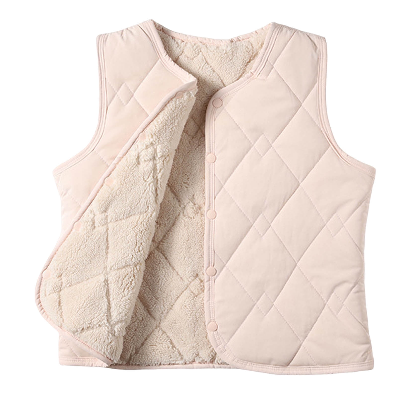 Dealovy Toddler Baby Warm Clothes Fleece Lined Crewneck Button up Vests ...