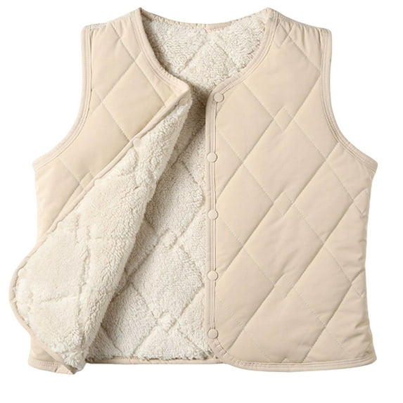 Dealovy Toddler Baby Warm Clothes Fleece Lined Crewneck Button up Vests ...