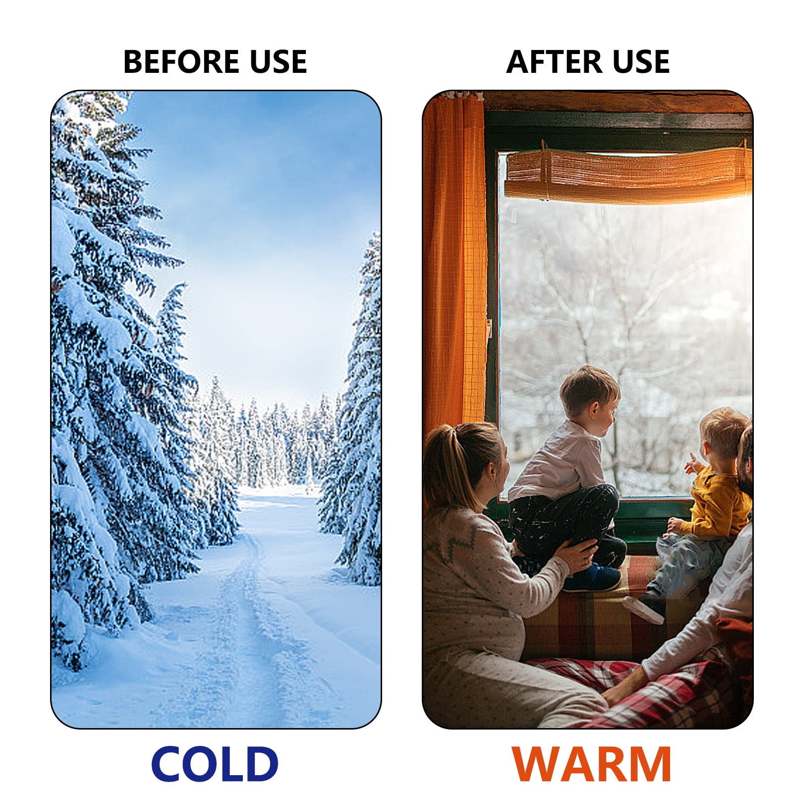 Dealovy Window Insulation Kit, 47 X 63 Inches, With Adhesive Tape ...