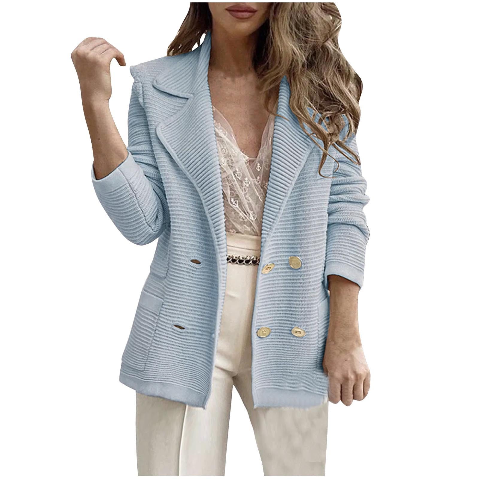 Dealovy Womens Corduroy Blazer Lapel Neck Button down Jackets Business ...