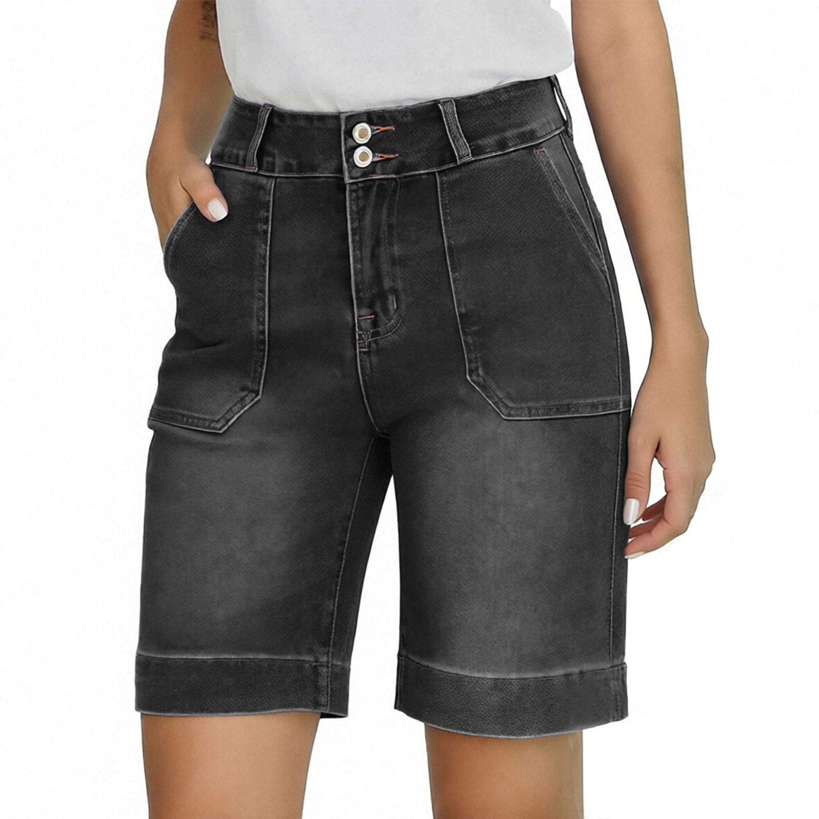 Dealovy Womens Jeans Shorts High Waisted Denim Shorts Trendy Causal ...