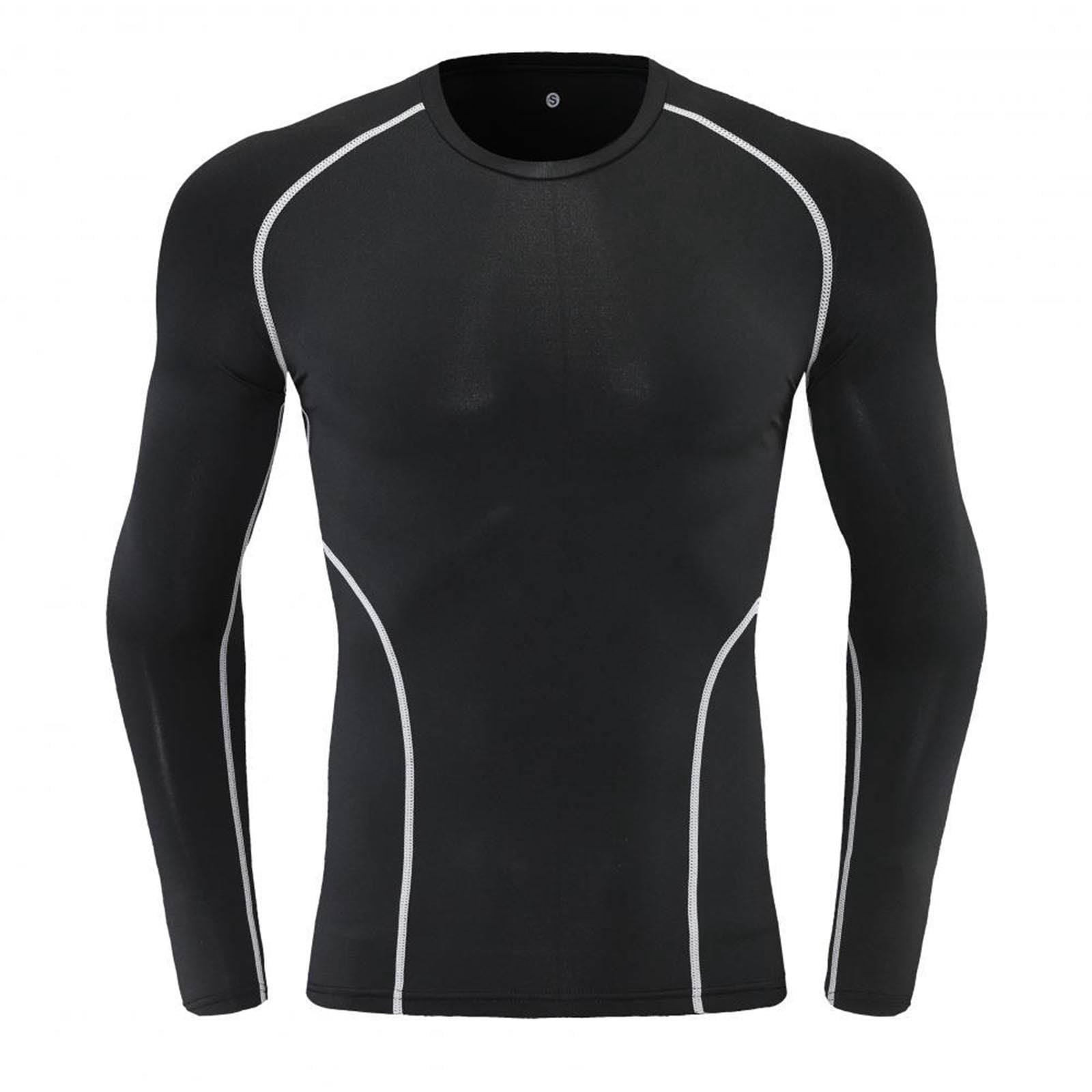 Dealovy Workout Sweatshirts for Men Stretchy Fitness Muscle Shirts Gym ...