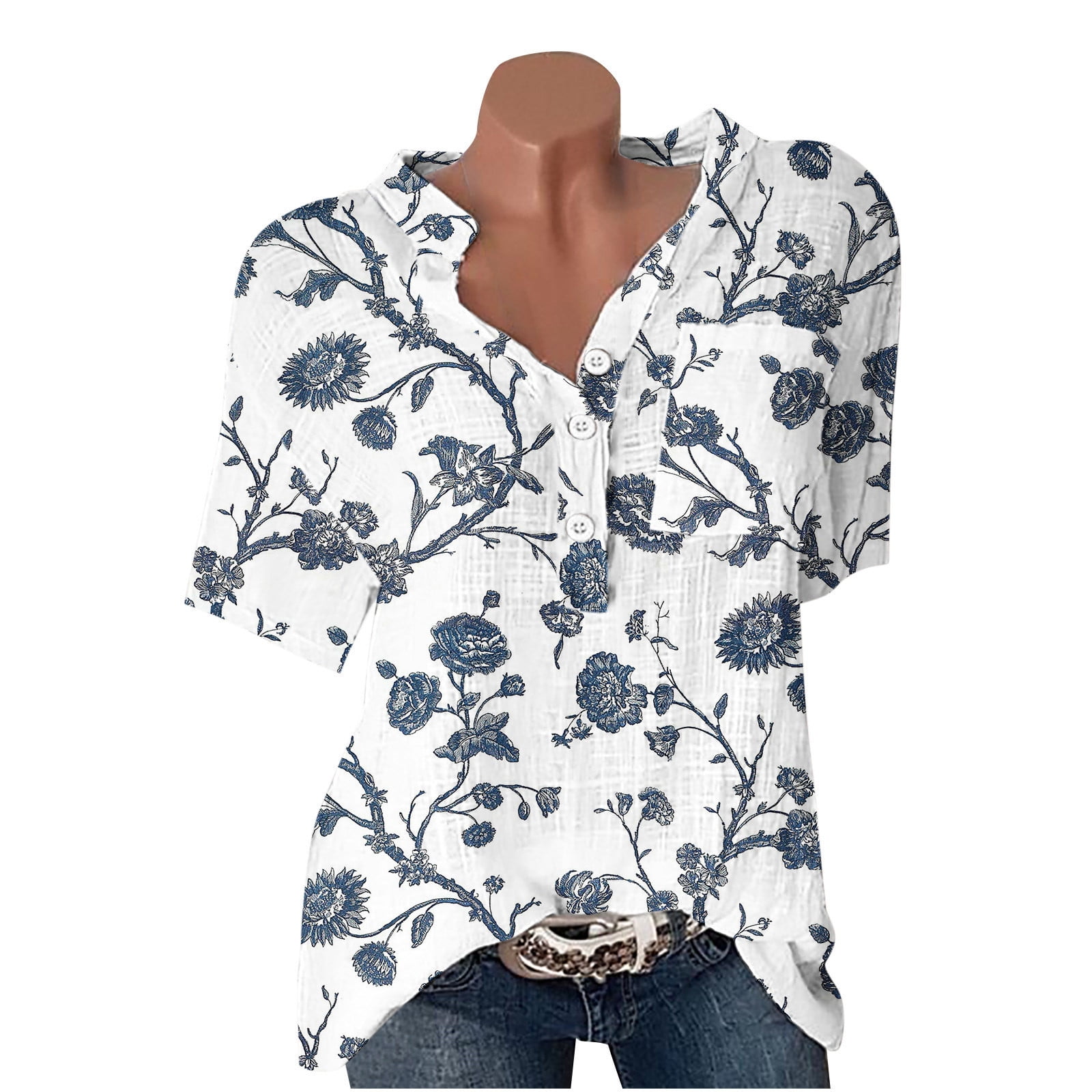 Deals under 10.00 LYXSSBYX Plus Size Shirts for Women Short Sleeve ...