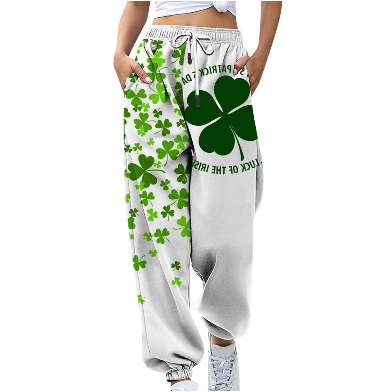 Deals under 10.00 LYXSSBYX Womens Sweatpants with Pockets St. Patrick's ...