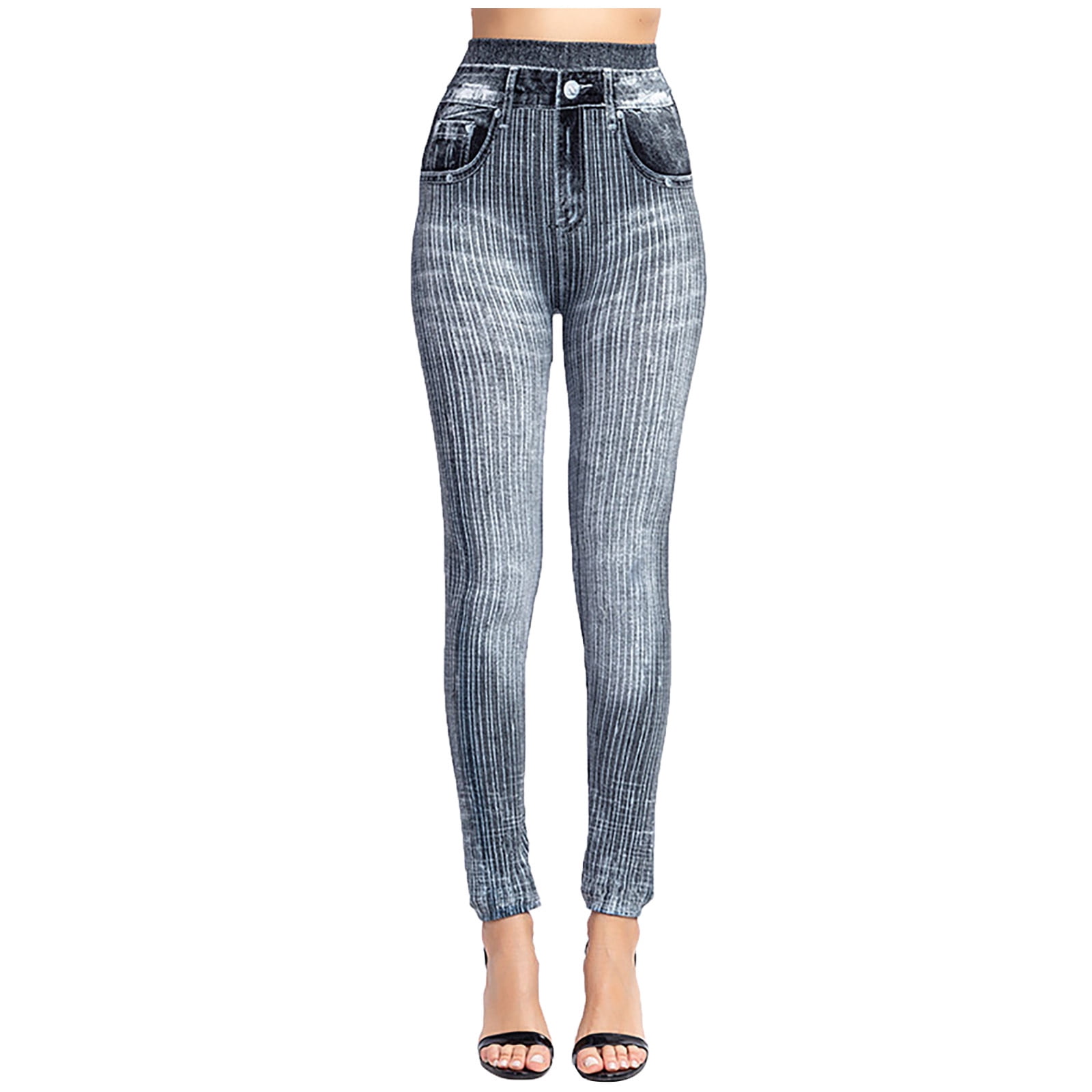 LYXSSBYX Womens Imitation Denim Leggings Fashion Women Print Casual ...