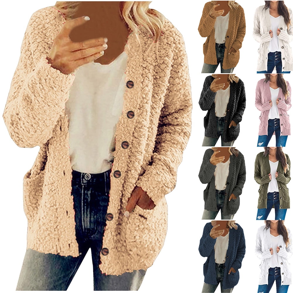 YOTAMI Women's Knit Sweater Cardigans 2025 Winter Oversized Cardigan ...