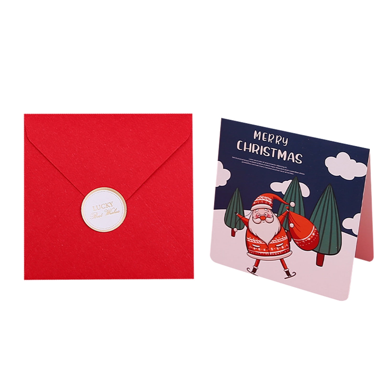 Deals Christmas Greeting Card Santa Claues Cartoon Message Creative ...