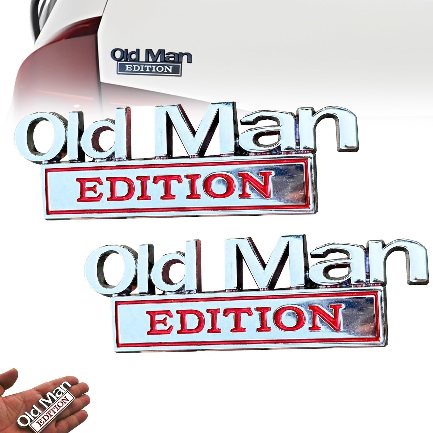 Deals Clearance Under 5 Old Man Edition Car Emblem,3D Sticker Badge ...