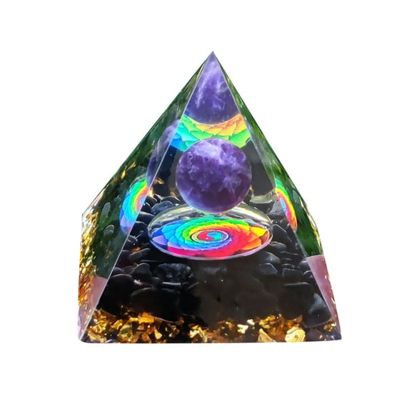 Crystal Orgonite Pyramid Amethyst Healing Energy Reiki Chakra Home ...