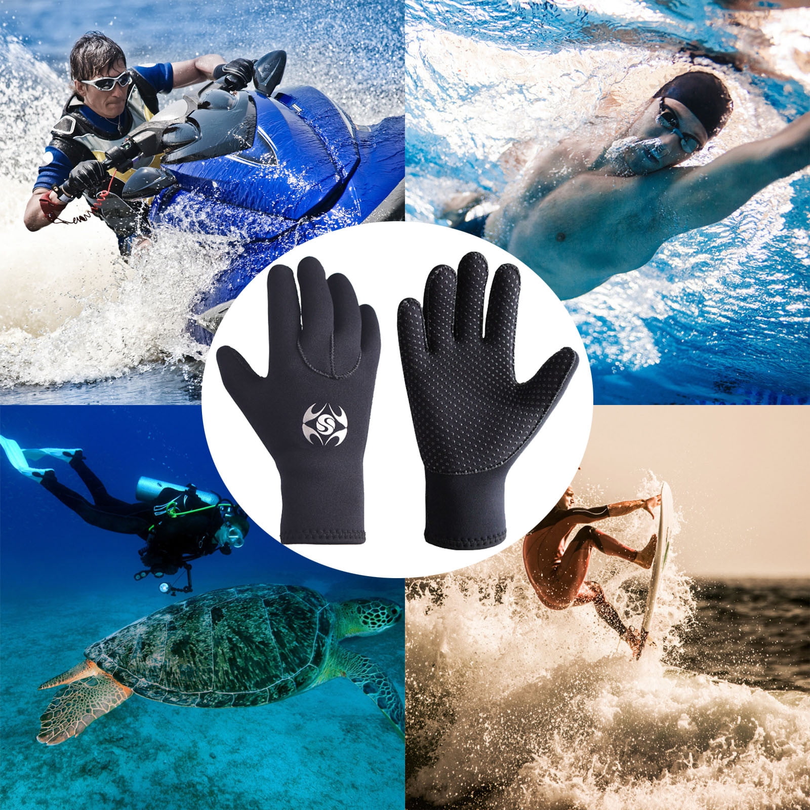 Deals of The Day Clearance! 3mm Neoprene Wetsuit Gloves, Adult Elastic Warm Diving Gloves for ...