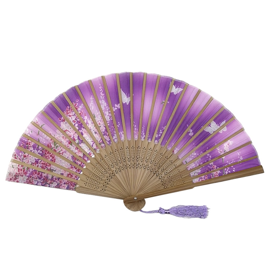 Bifavgk Folding Fans Handheld Fans Bamboo Fans Women'S Hollowed Bamboo ...