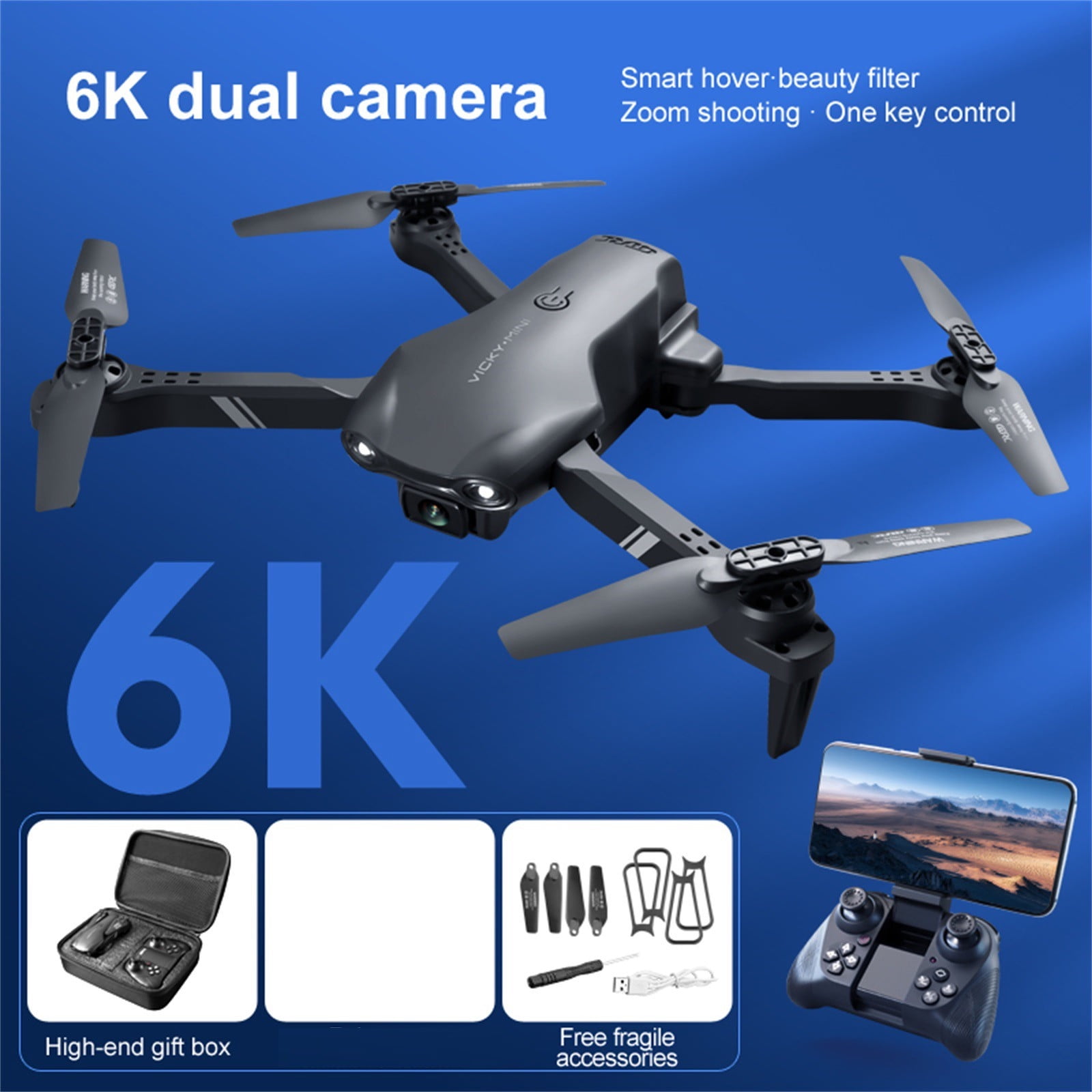 Deals of the Day Clearance! Byujiro Drones with Camera for Adults 6K V13 6K HD Camera Drone ...