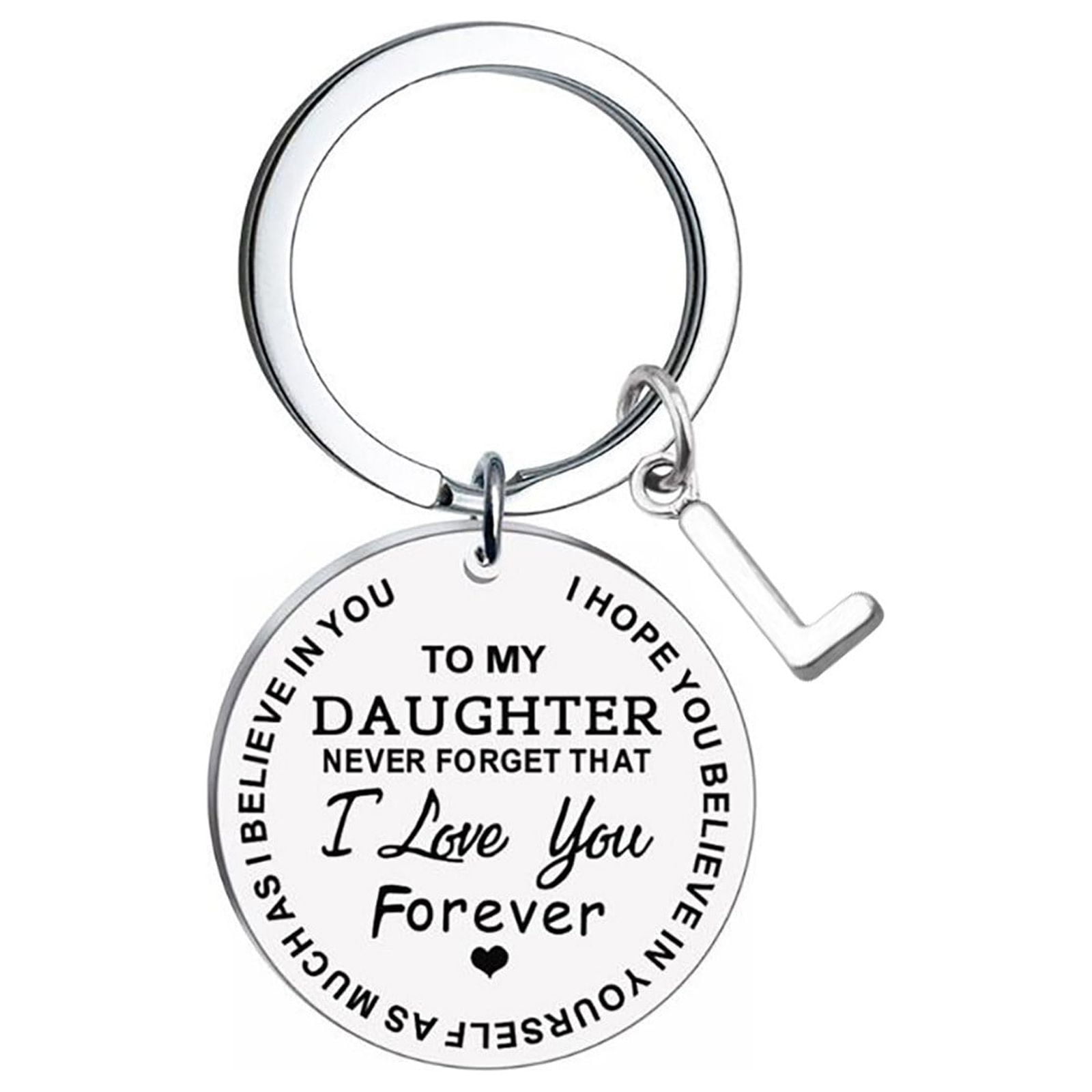DIY To My Daughter Stainless Steel Last Name Keychain, Personalized 26 ...