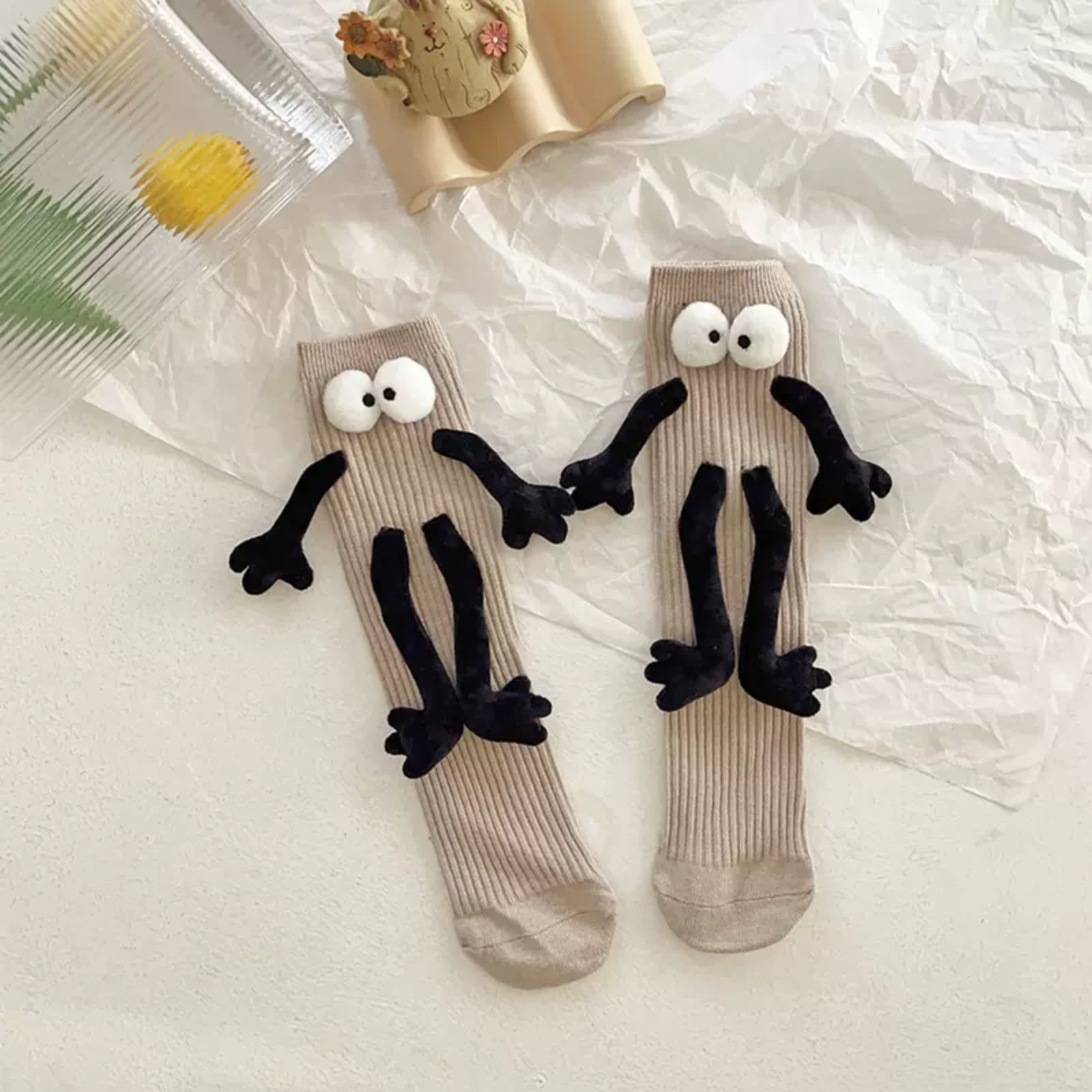 Funny Couple Holding Hands Socks, Funnys Doll Couple Socks, Creative ...