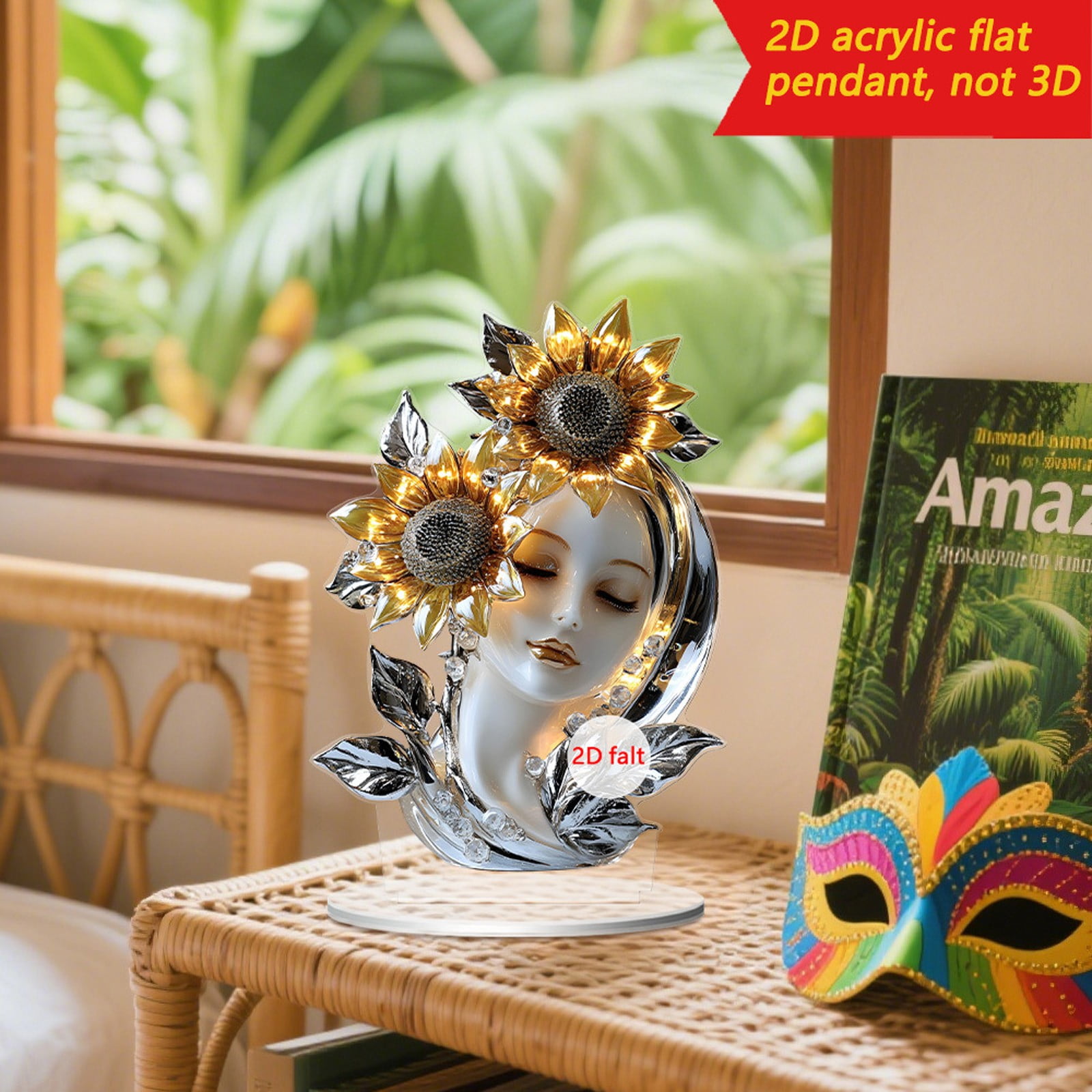 Deals of The Day Clearance! Gosuguu 2D Acrylic Flower Ornament for Desk, Tulip and Sunflower ...