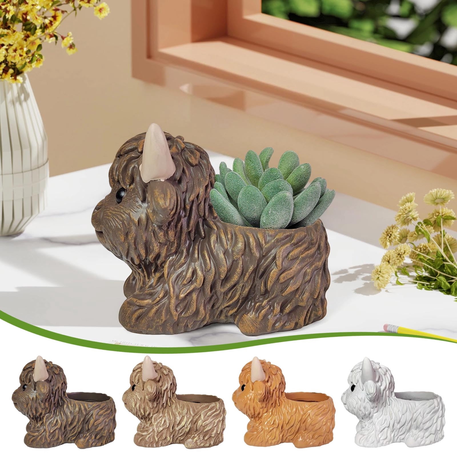 Deals of The Day Clearance! Gosuguu Dairy Cow Resin Succulent Planter ...