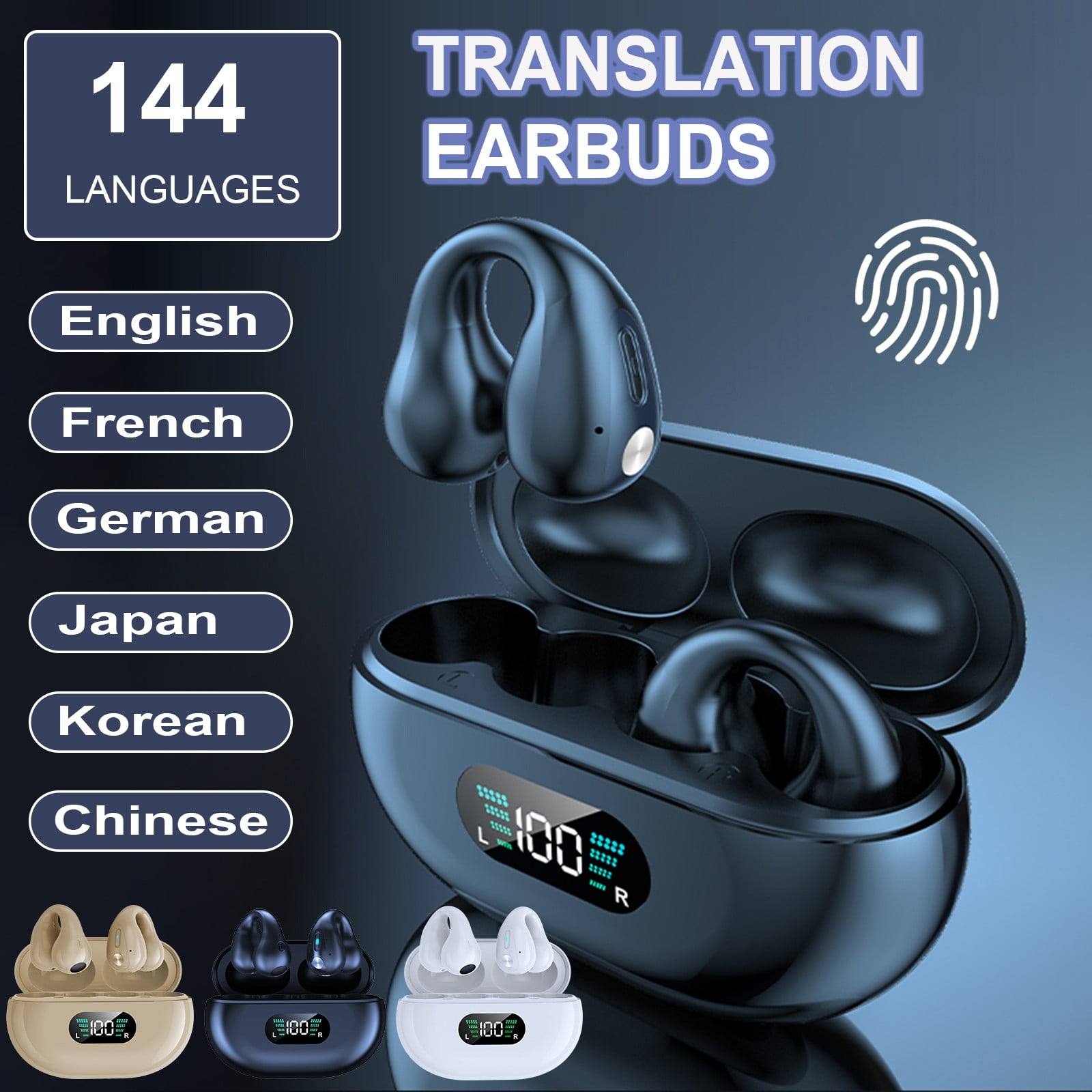 Gosuguu Wireless Ear Clip Headphones with Translation Function, 144 ...