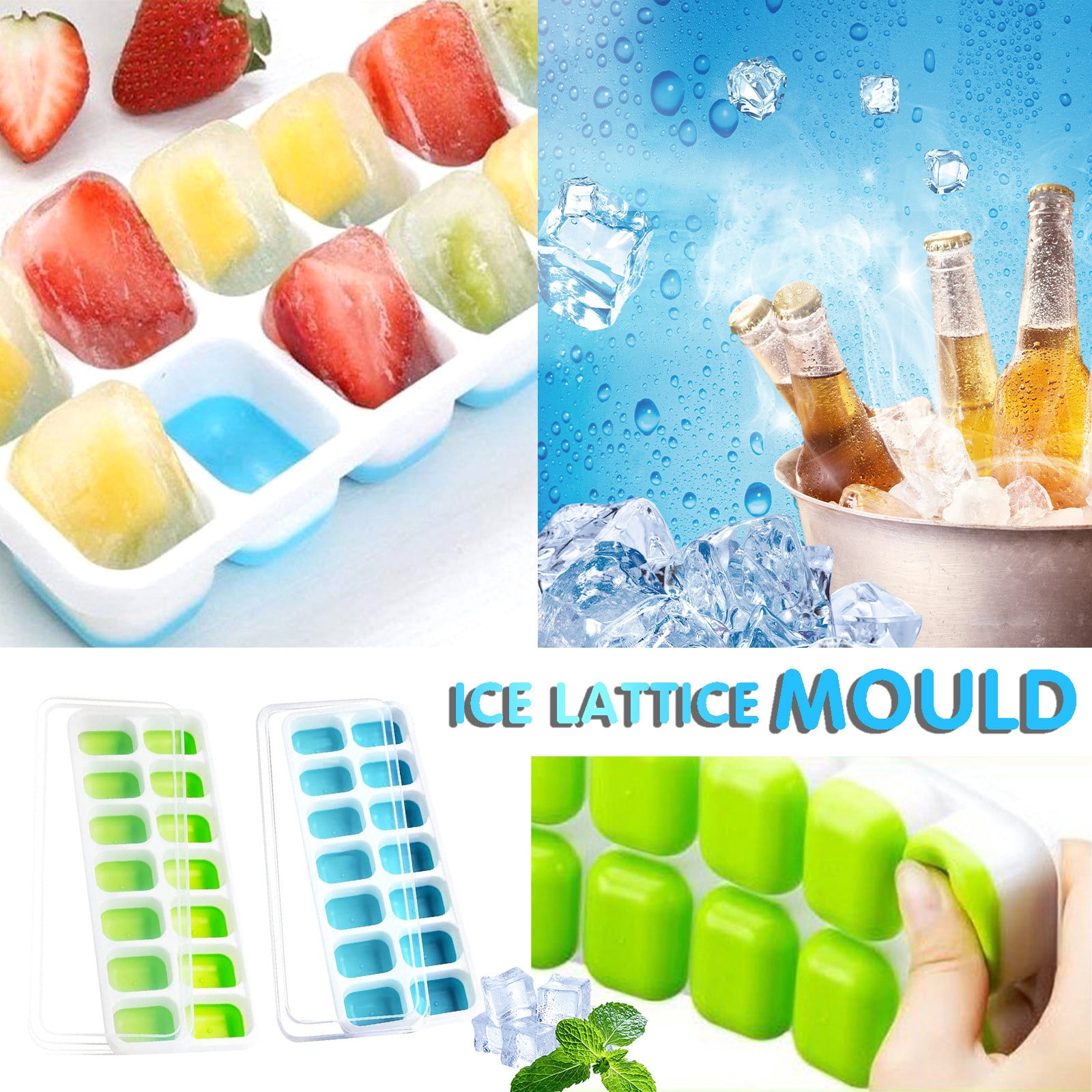 Deals of The Day Clearance! Ice Cube Tray with Lid, 14 Ice Cubes ...
